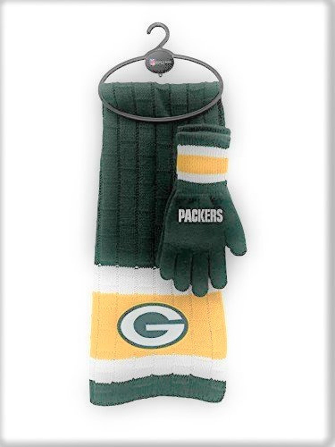 Green Bay Packers Knit Scarf and Gloves Set Team Colors 10" W X 70" L ...