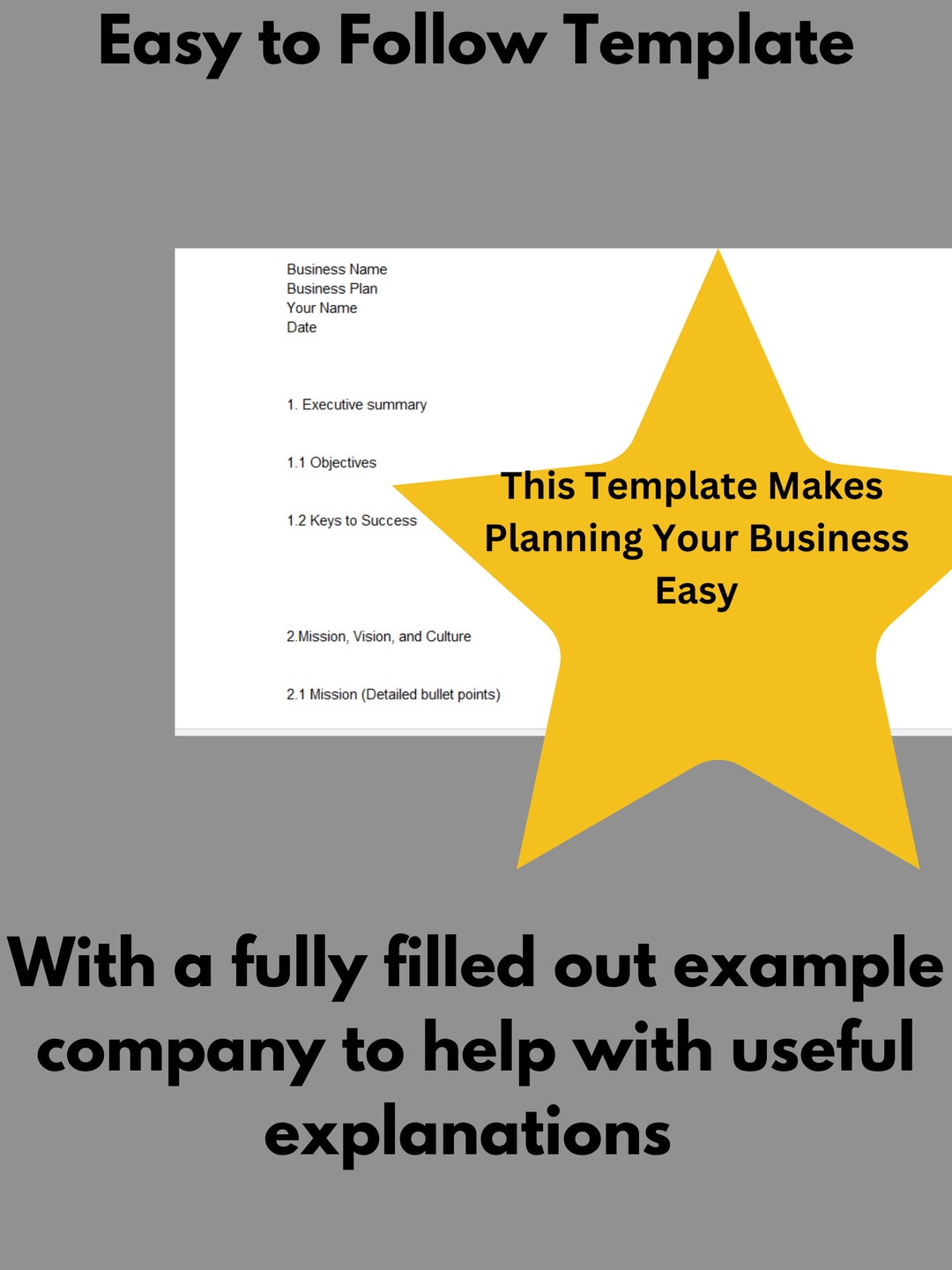 Business Plan Template With Examples and Explanations - Etsy