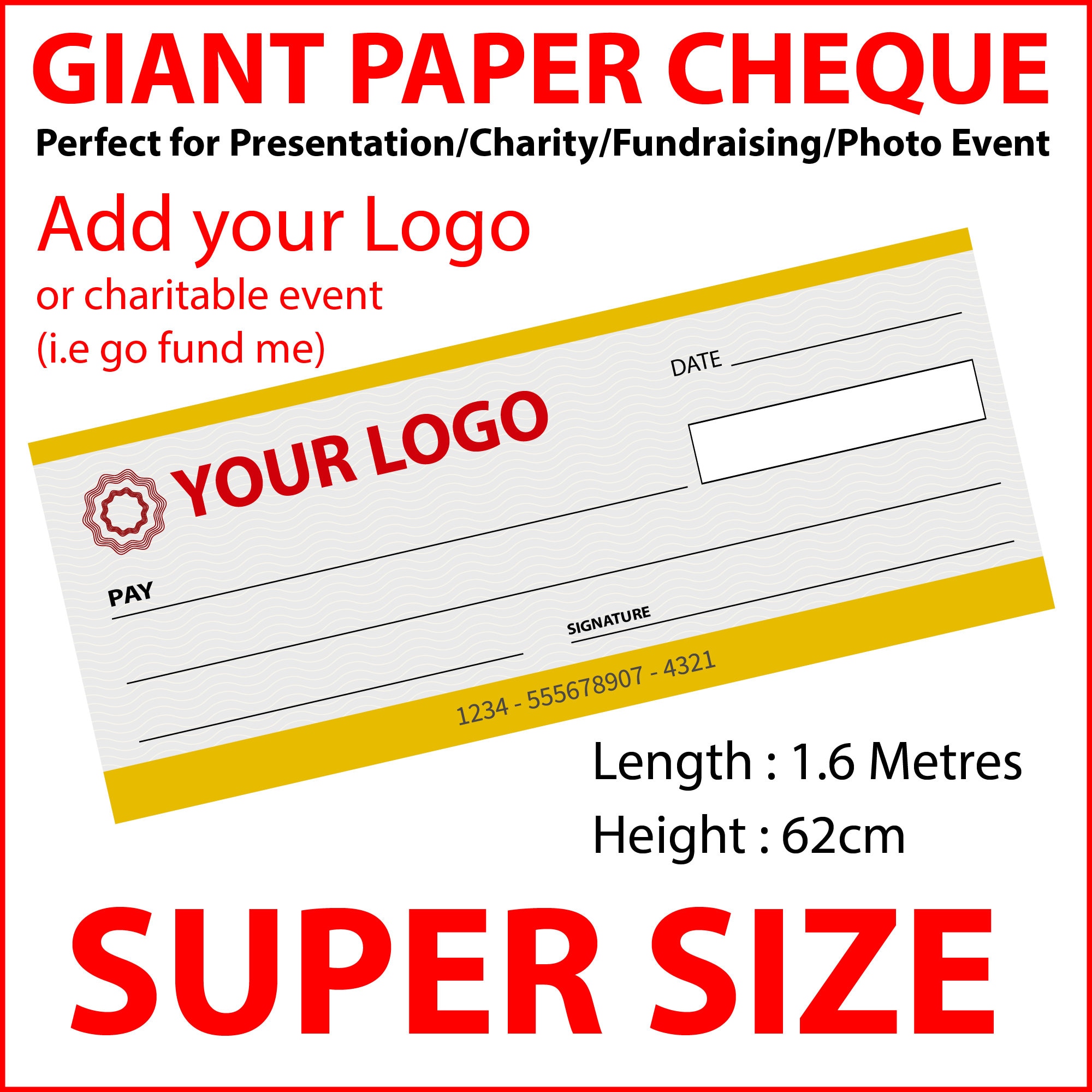 Large Cheque for Charity Presentation Fundraising Occasion Photo Event ...