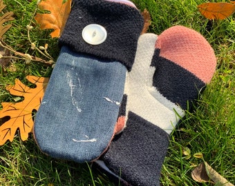 Handmade Recycled Denim Mittens - Etsy