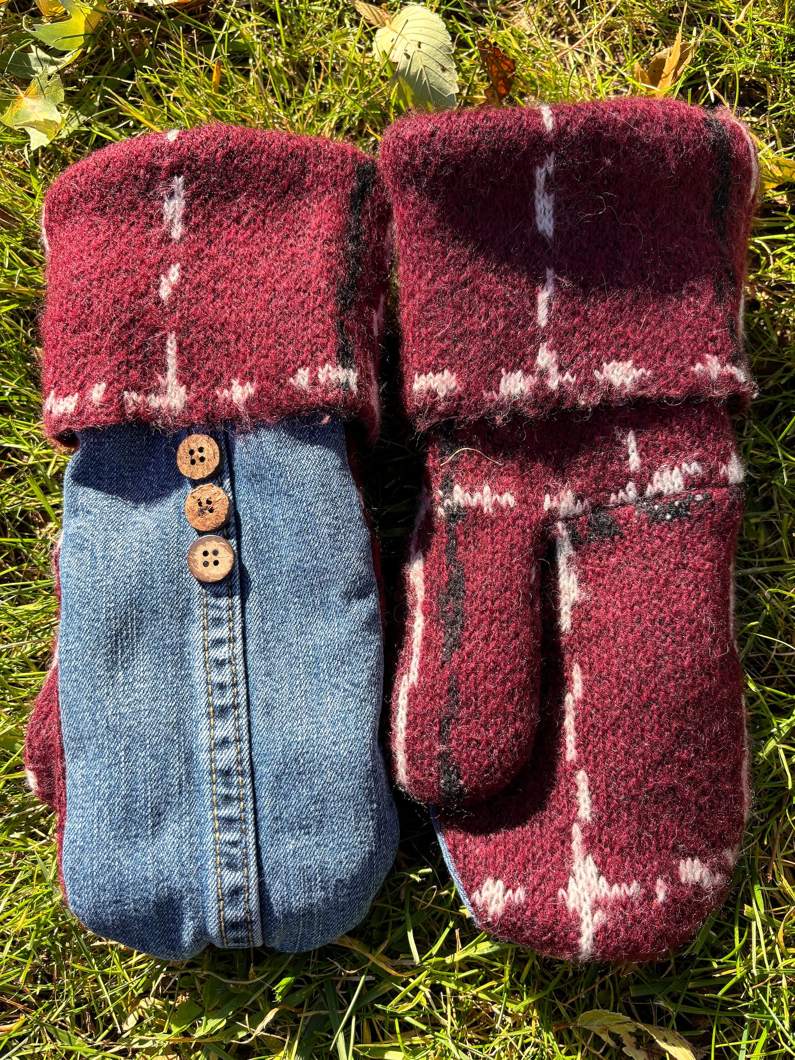 Handmade Recycled Denim Mittens - Etsy