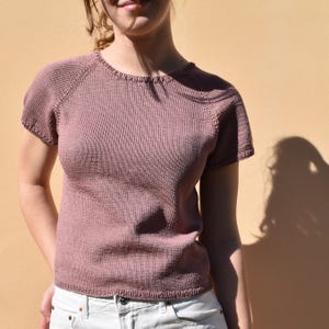 RAGLAN TEE Knitting Pattern | Easy Seamless Top-down Pullover PDF ...