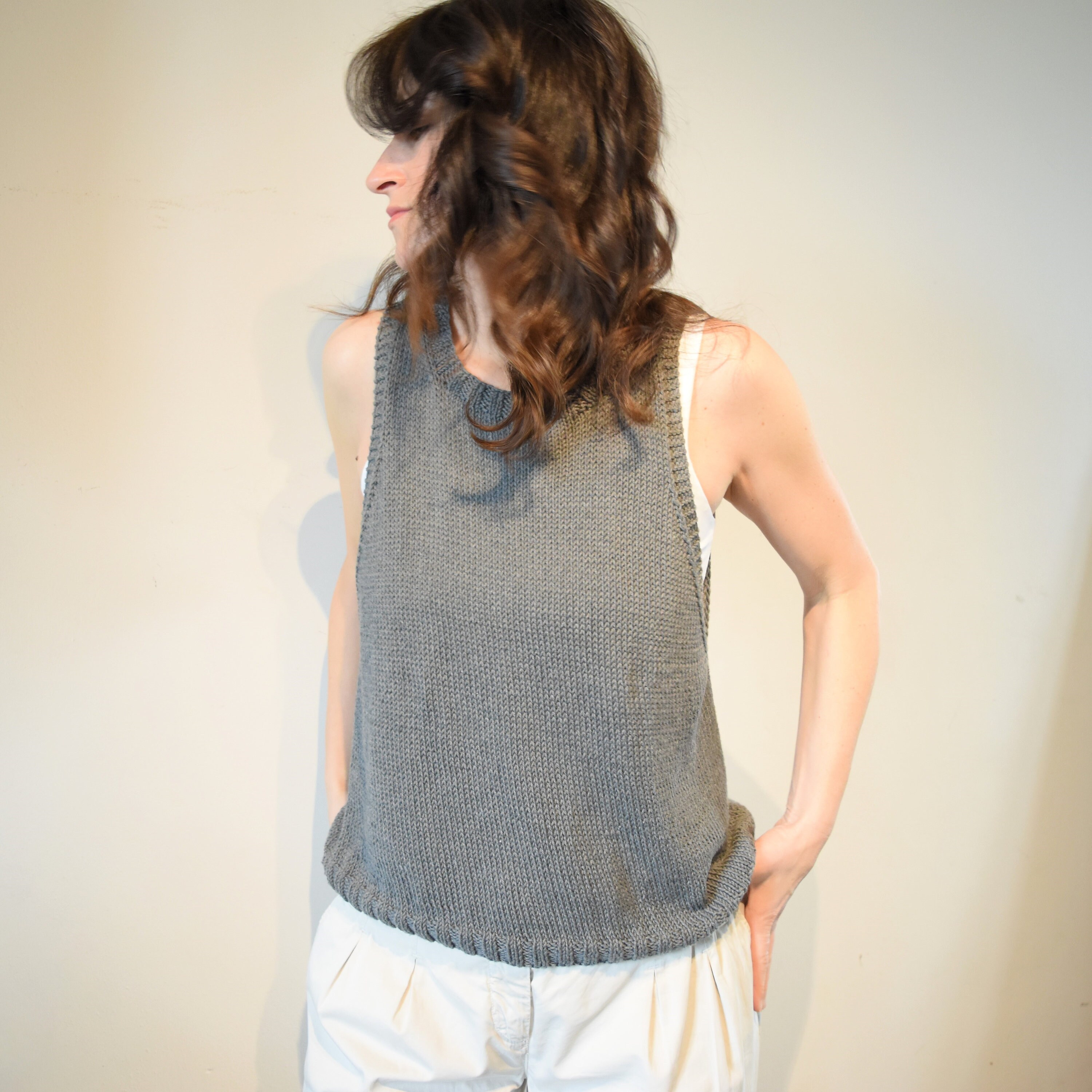TANK TOP Knitting Pattern - Cotton Sleeveless Top - Easy Bottom up ...
