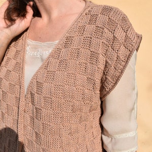 EMILY VEST Knitting Pattern - Summer Sleeveless Top - Upper Beginner ...