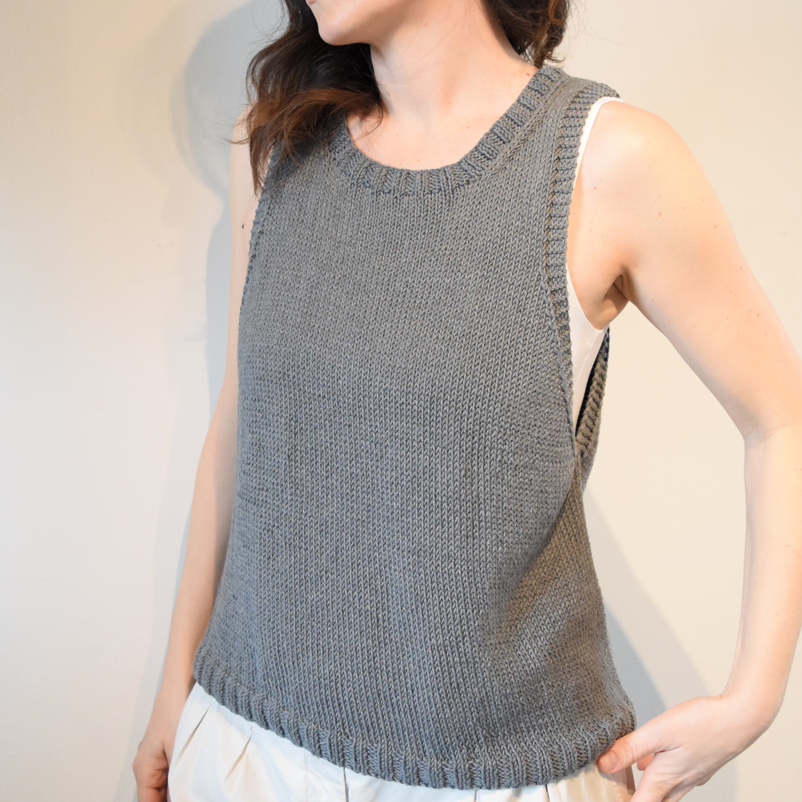 TANK TOP Knitting Pattern - Cotton Sleeveless Top - Easy Bottom up ...