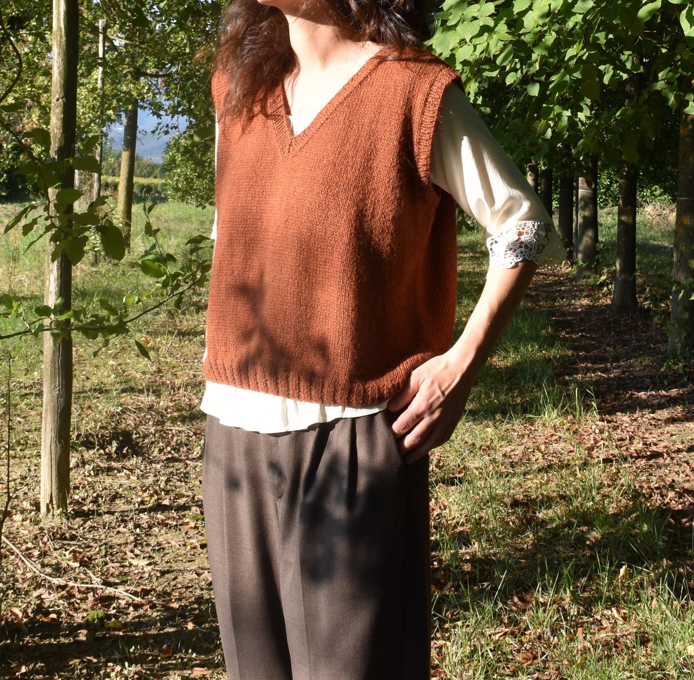 DIANE VEST Knitting Pattern: Beginner V-neck Slipover PDF (en, Fr, It ...