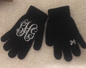 Monogram gloves | Etsy