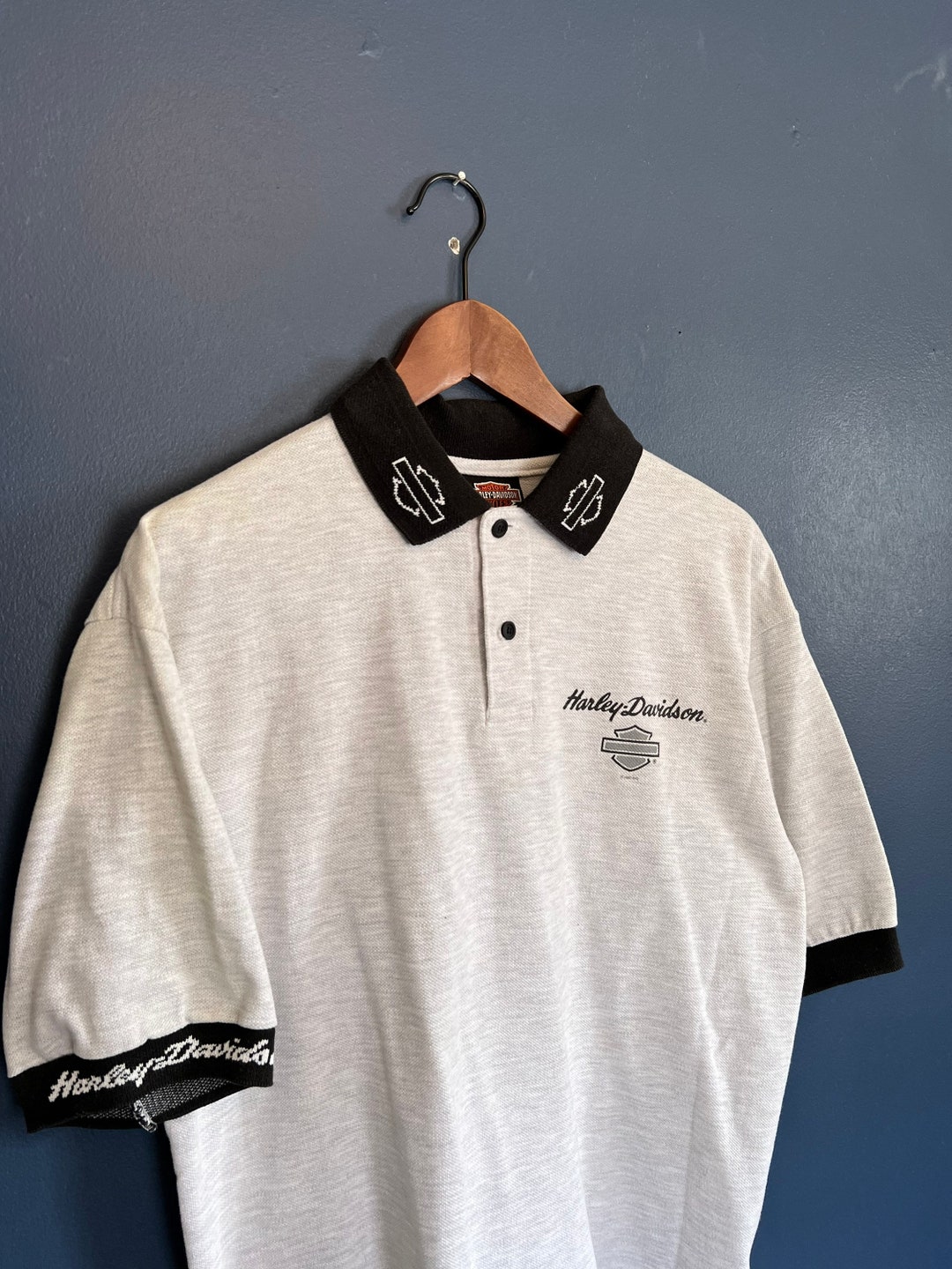 Vintage 90s Harley Davidson Motorcycles Polo Shirt Size Large - Etsy