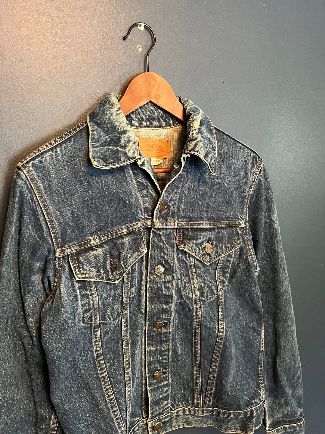 Vintage 70s Levis Type 3 Big E Corvette Patches Denim Jean Jacket Size ...