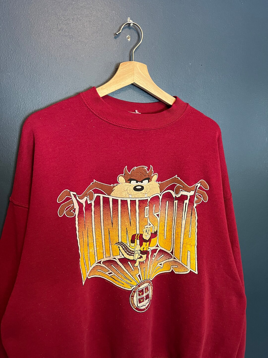 Vintage 90s Looney Tunes Taz University of Minnesota Golden - Etsy