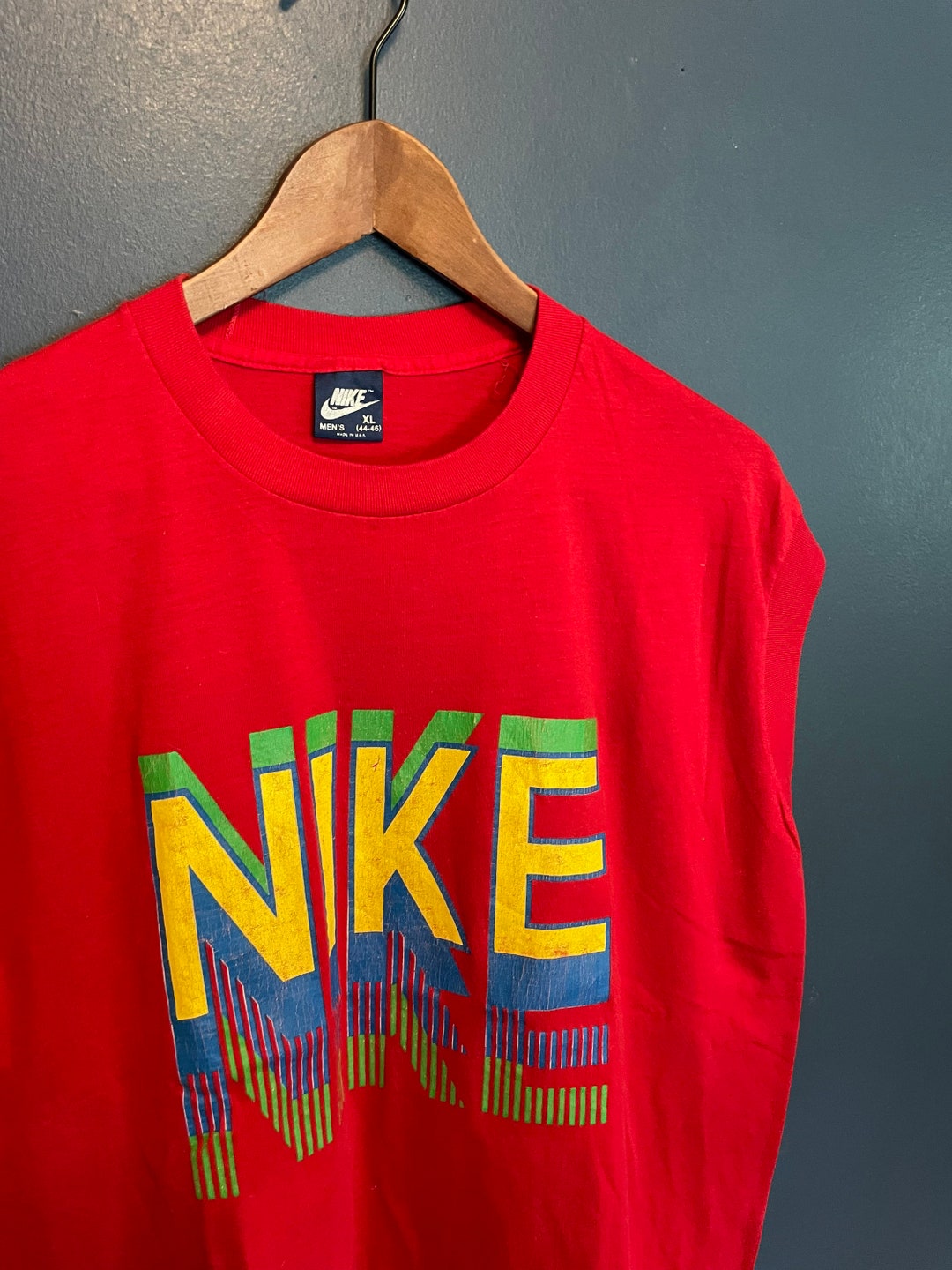 Vintage 80s Nike Blue Tag Color Block Sleeveless T Shirt Tank - Etsy