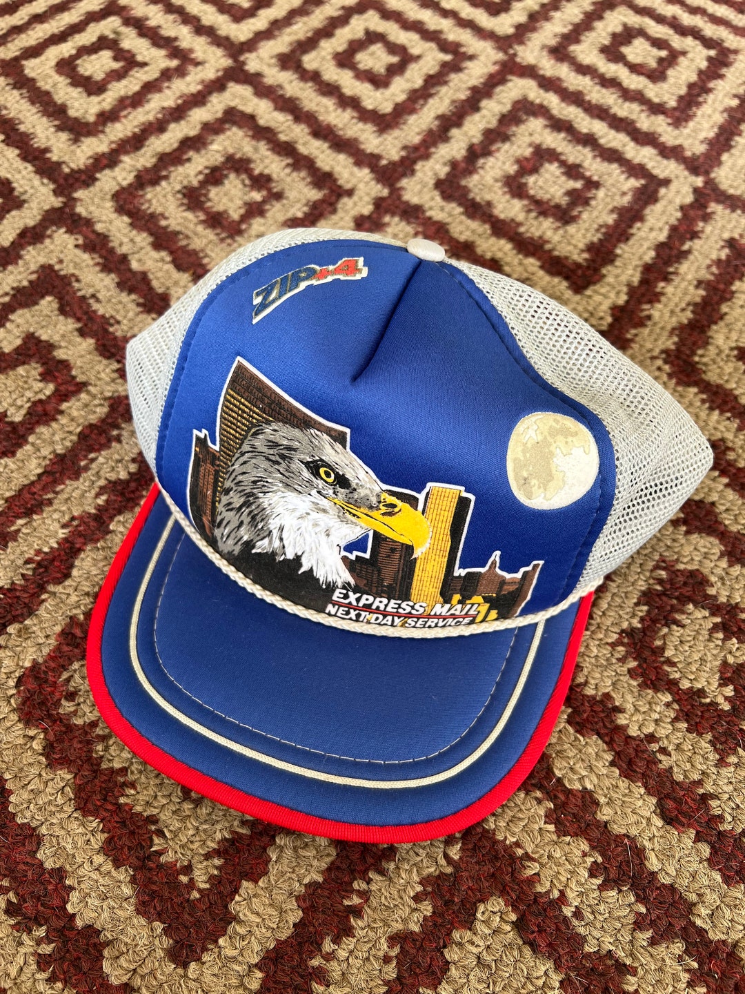 Vintage 90s USPS Bald Eagle Logo Trucker Snapback Hat - Etsy