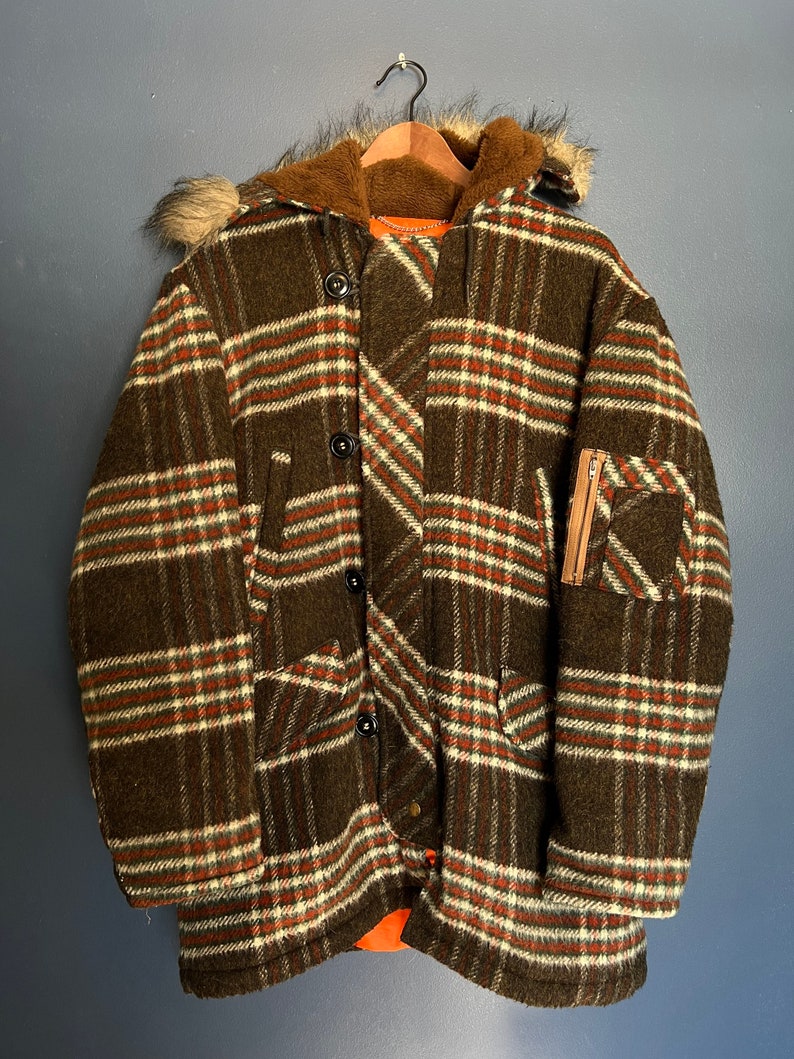 Vintage 70s Montgomery Ward Plaid Wool Zip Cold Weather Parka - Etsy