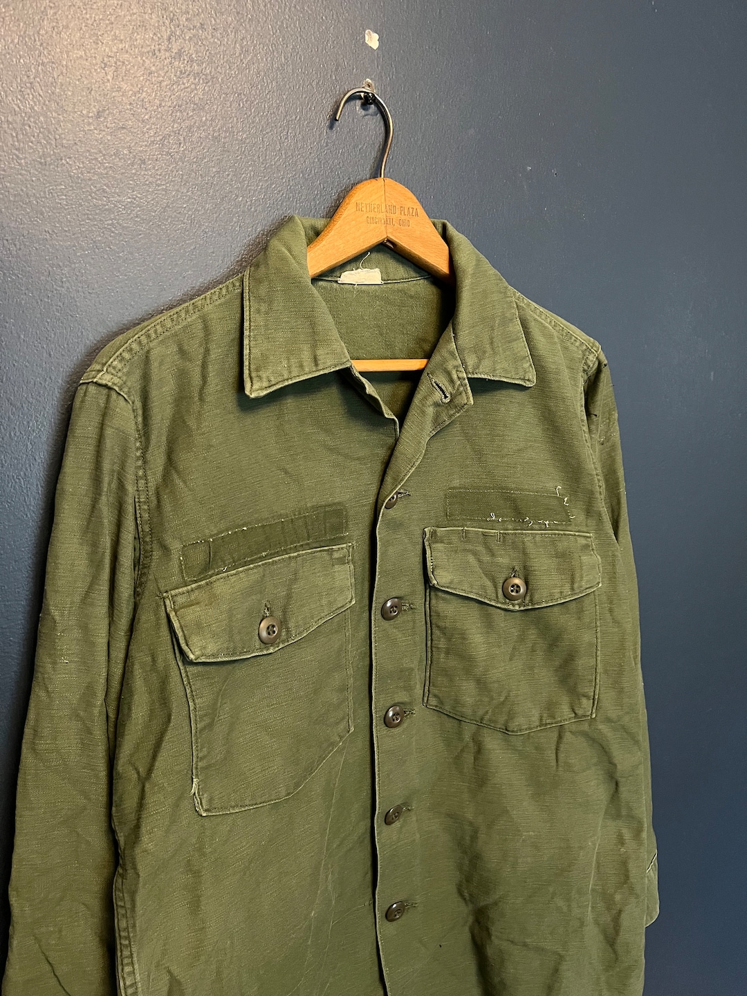 Vintage 60s US Army Olive Green OG107 Button up Shirt Size Medium - Etsy