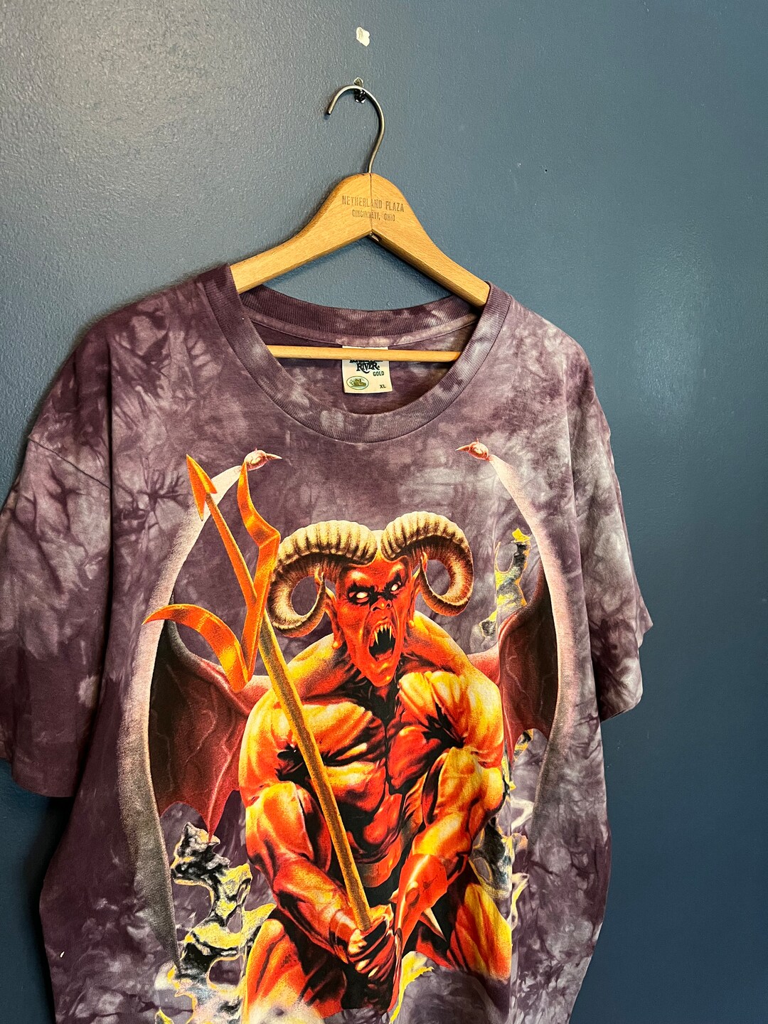 Vintage 90s Liquid Blue Style Demon Devil King Tee Size XL - Etsy