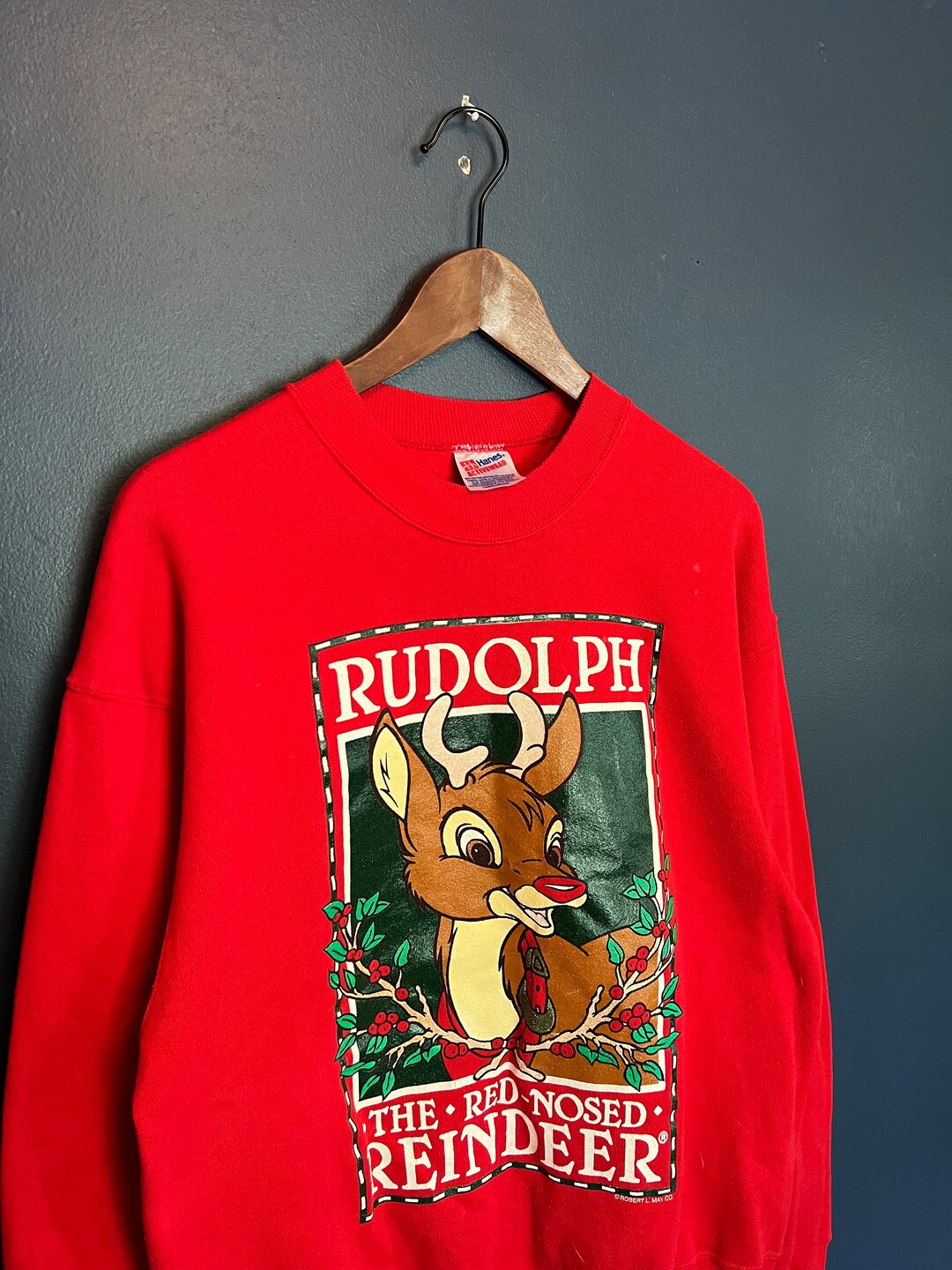 Vintage 90s Rudolph the Red Nose Reindeer Crewneck Size Large - Etsy