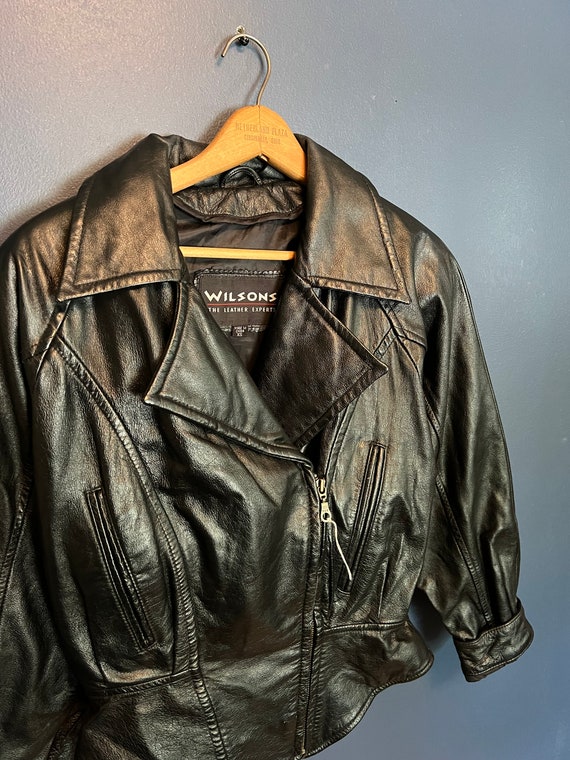 Black Wilson Leather Cafe Racer Jacket Small Men's - Gem