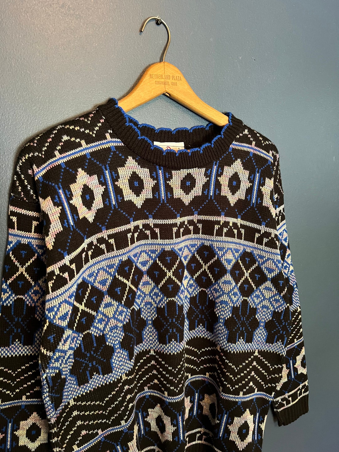 Vintage 80s Nan Dorsey Knit Pattern Sweater Size Ladies Large - Etsy