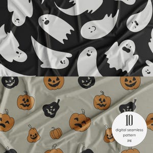 Halloween Party Digital Paper Set, Pumpkin Seamless Patterns ...
