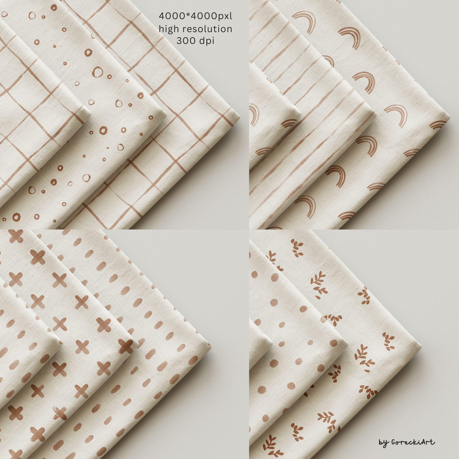 Beige Nordic Digital Paper | 10 Scandinavian Seamless Patterns (digital ...