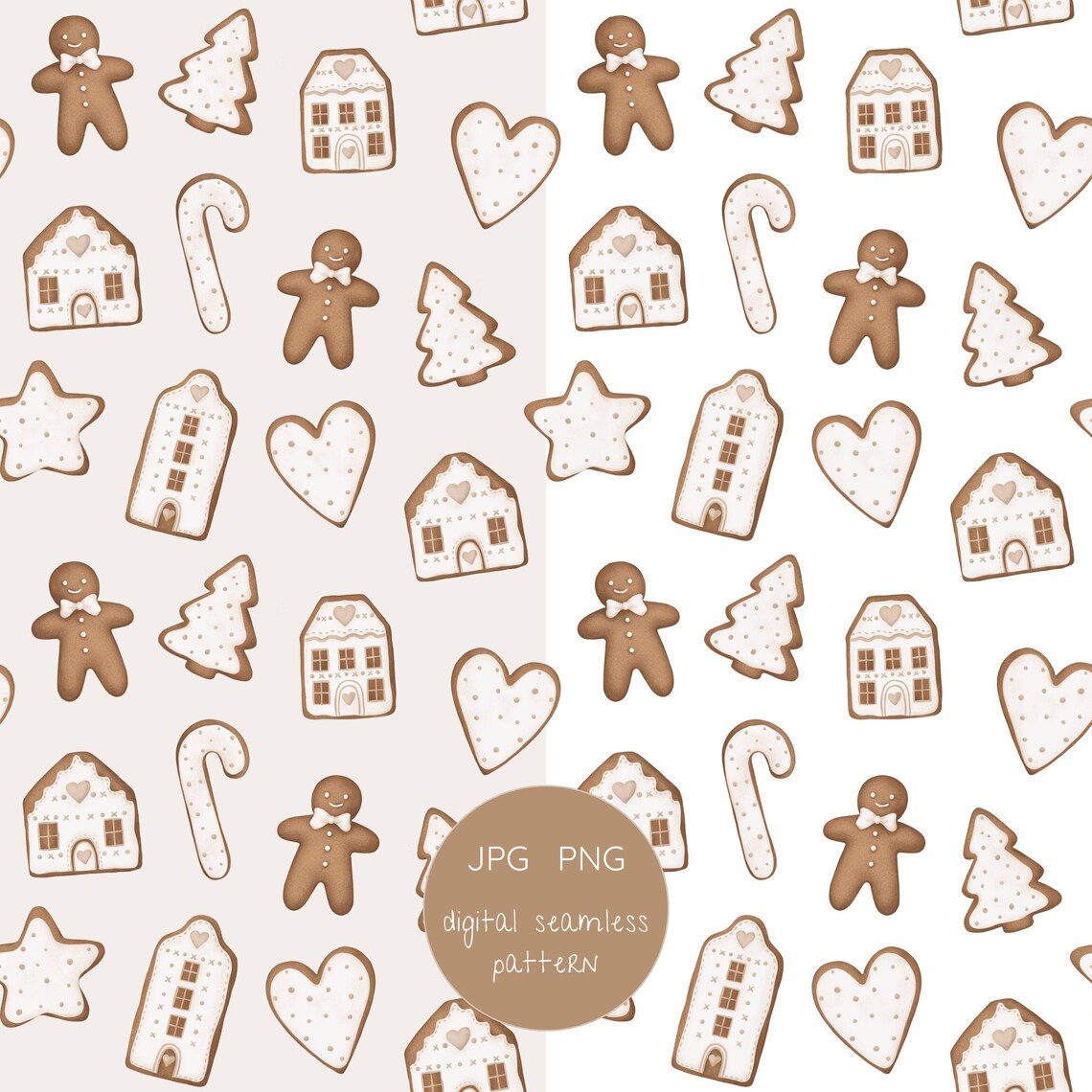 Christmas Cookies Digital Paper, Gingerbread Seamless Pattern (digital ...