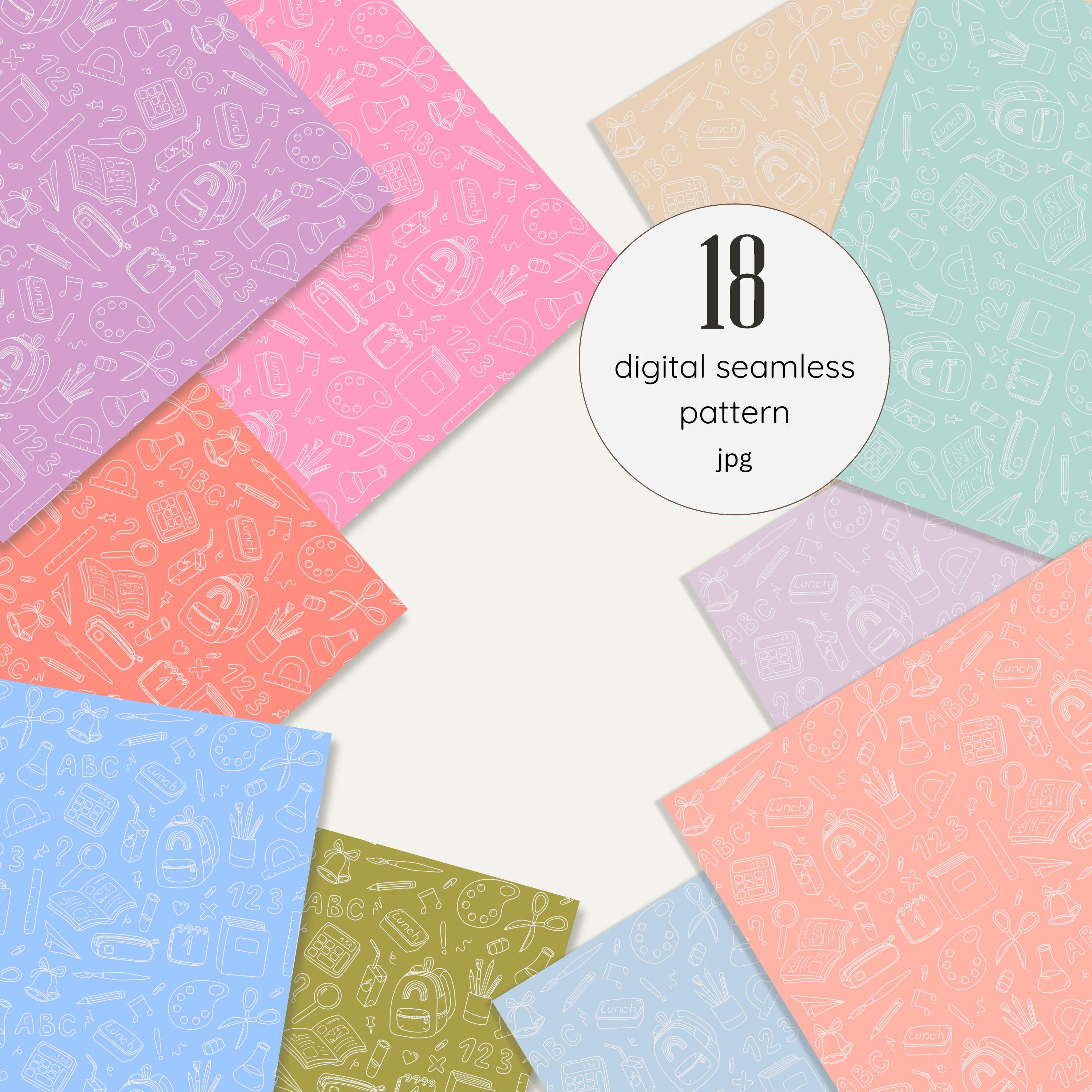 Back to School Doodle Digital Paper, School Backgrounds, Teacher ...