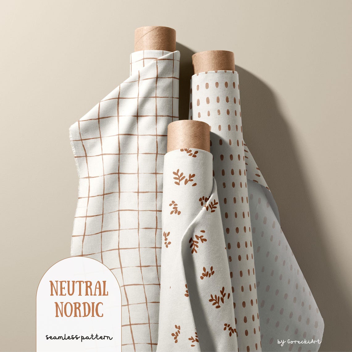 Beige Nordic Digital Paper | 10 Scandinavian Seamless Patterns (digital ...