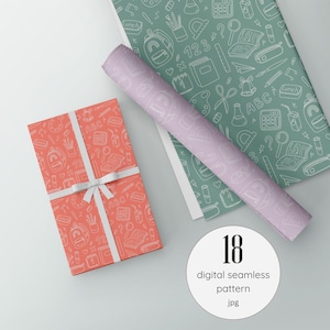 Back to School Doodle Digital Paper, School Backgrounds, Teacher ...