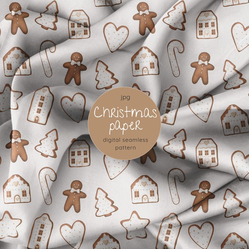 Christmas Cookies Digital Paper, Gingerbread Seamless Pattern (digital ...