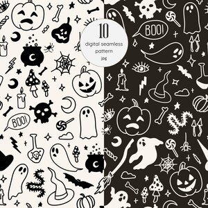Halloween Party Digital Paper Set, Pumpkin Seamless Patterns ...