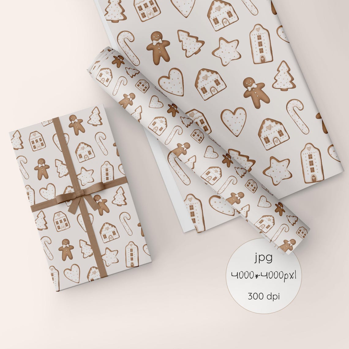 Christmas Cookies Digital Paper, Gingerbread Seamless Pattern (digital ...