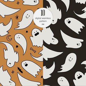 Halloween Party Digital Paper Set, Pumpkin Seamless Patterns ...