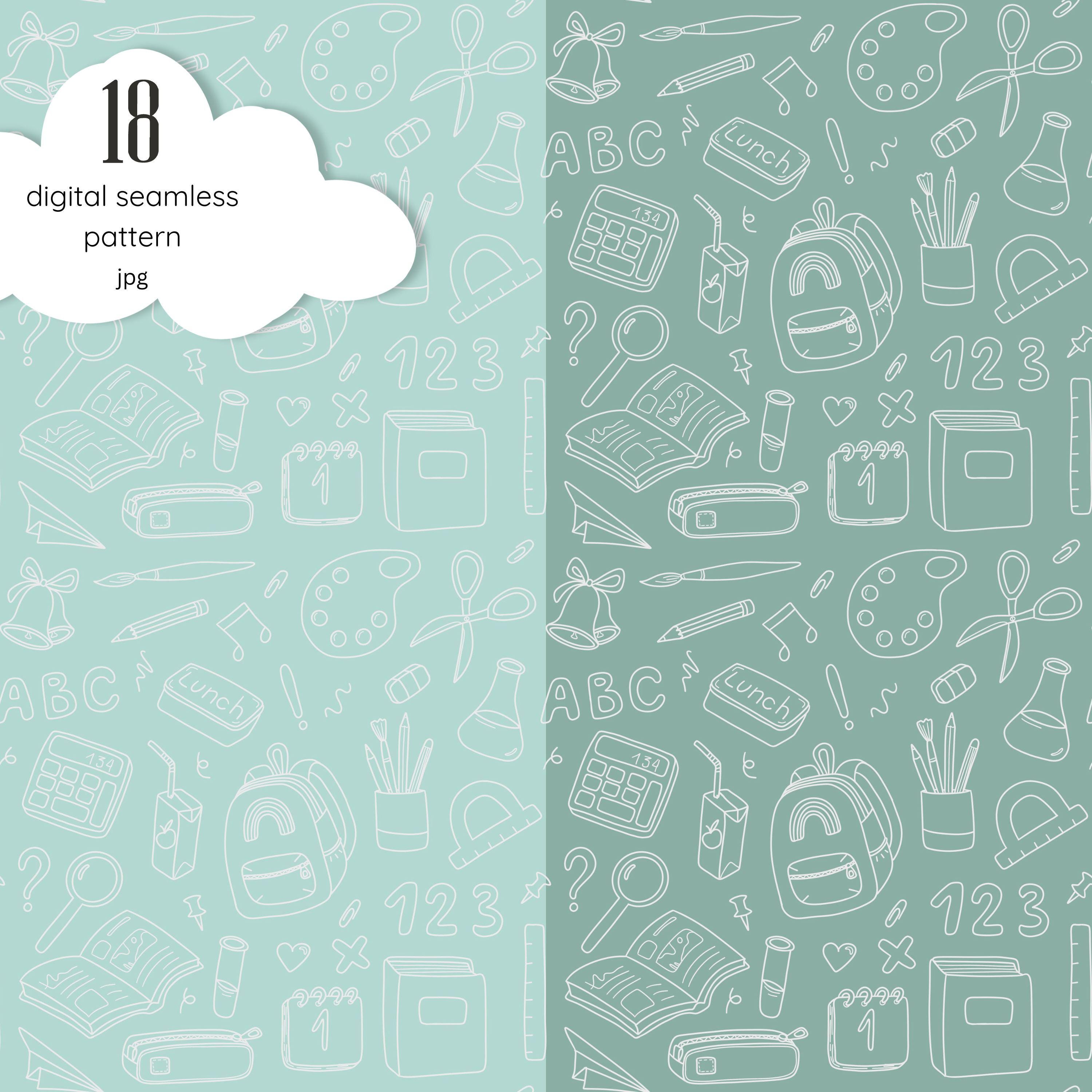 Back to School Doodle Digital Paper, School Backgrounds, Teacher ...