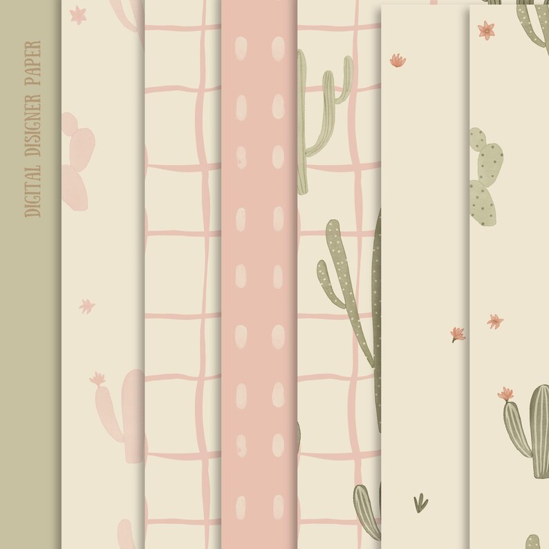 Watercolor Cactus Digital Paper Set, Texas Background, Wild West Cowboy ...