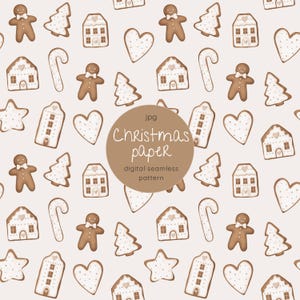 Christmas Cookies Digital Paper, Gingerbread Seamless Pattern (digital ...