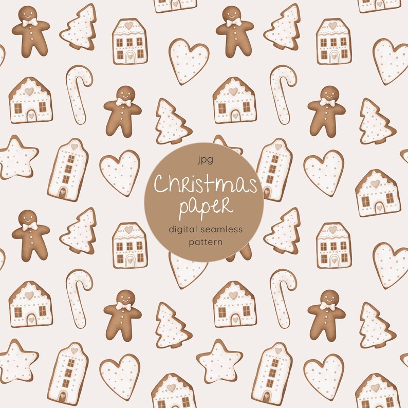 Christmas Cookies Digital Paper, Gingerbread Seamless Pattern (digital ...