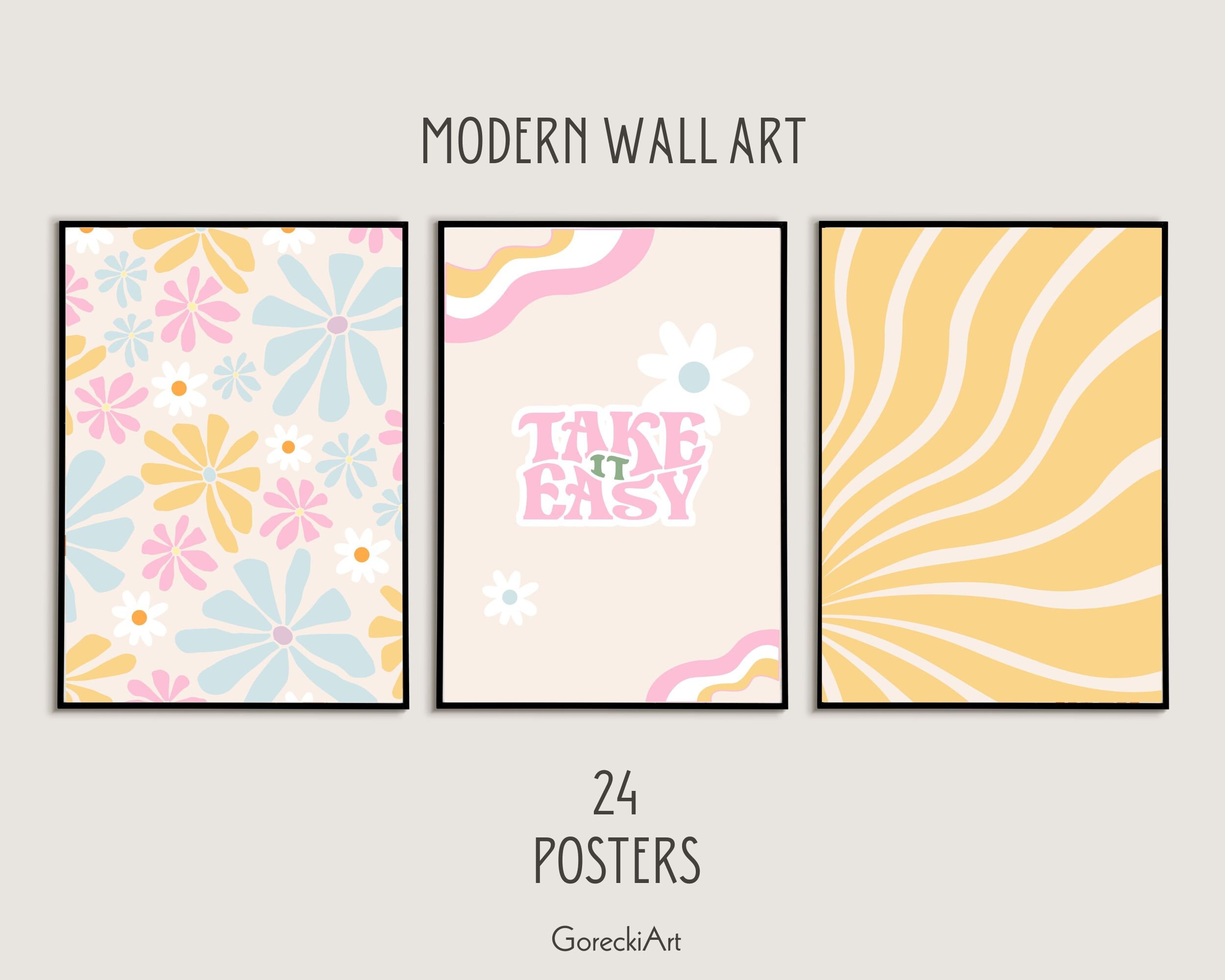 Colorful Retro Groovy Digital Paper, Summer 60s, 70s Background ...