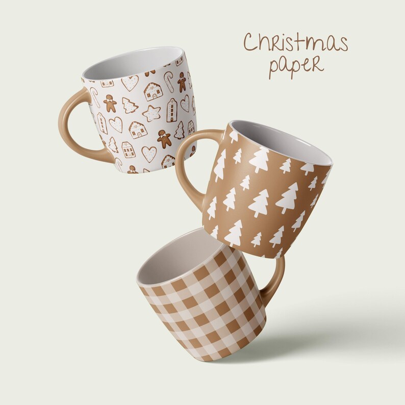 Christmas Cookies Digital Paper Sets, Winter Background, Ginger Bread ...