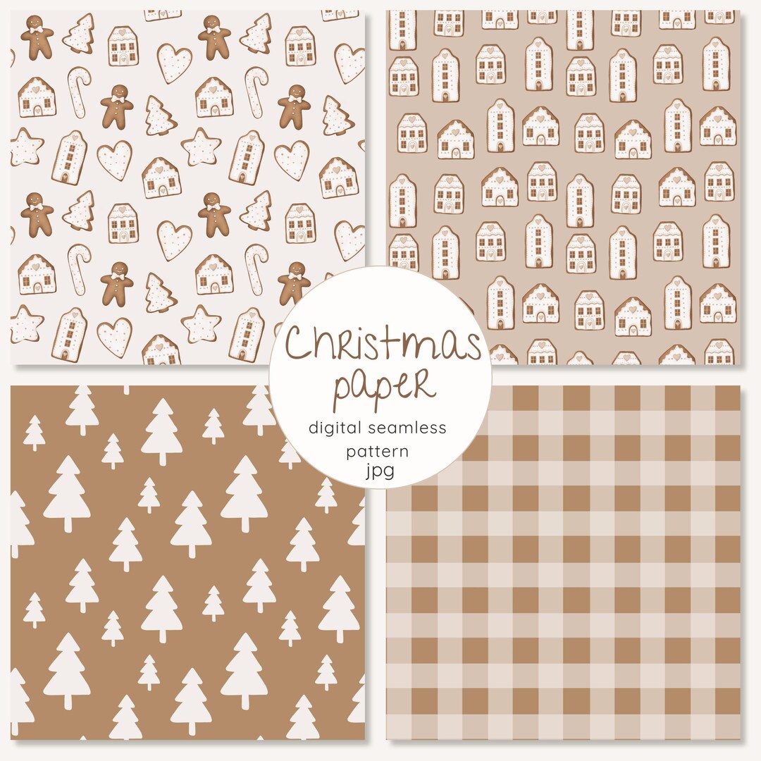 Christmas Cookies Digital Paper Sets, Winter Background, Ginger Bread ...
