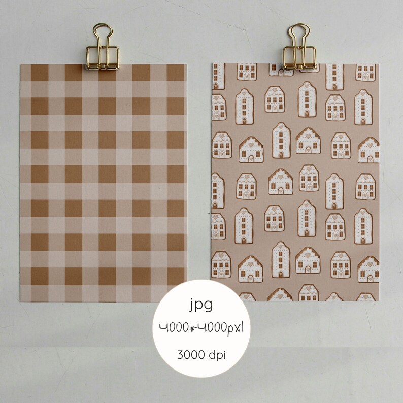 Christmas Cookies Digital Paper Sets, Winter Background, Ginger Bread ...