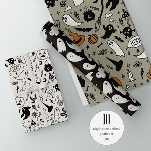 Halloween Party Digital Paper Set, Pumpkin Seamless Patterns ...