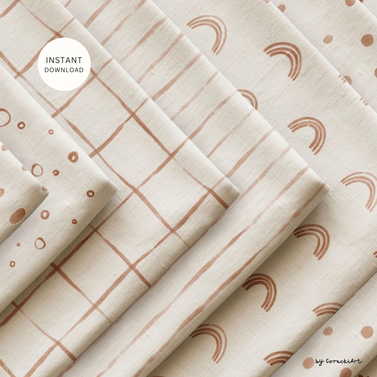 Beige Nordic Digital Paper | 10 Scandinavian Seamless Patterns (digital ...