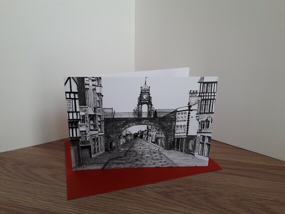 Greetings Care Featuring Pen and Ink Drawing of Eastgate | Etsy