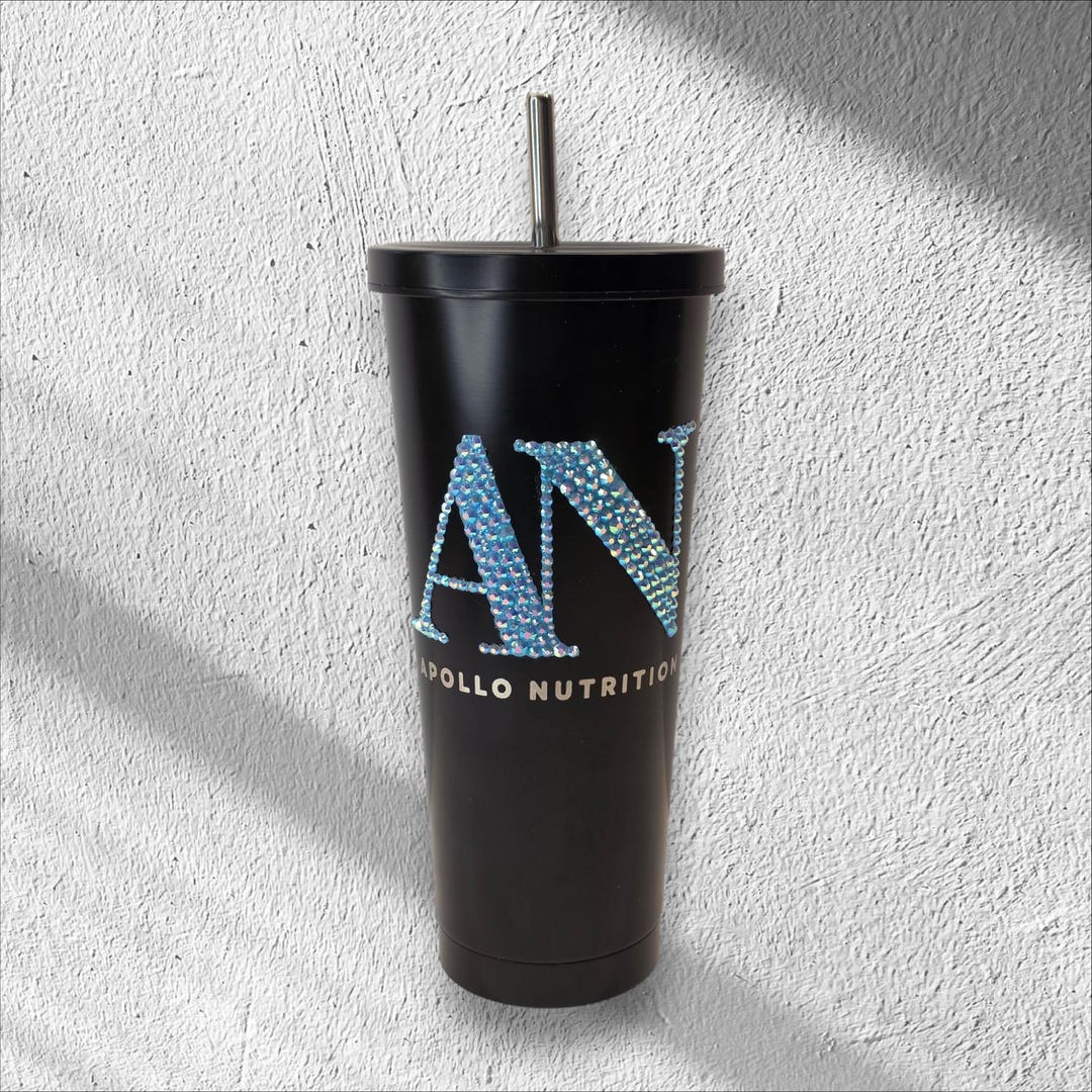 Laser Engraved & Bejeweled Initials Business Logo Cup,stainless Steel ...