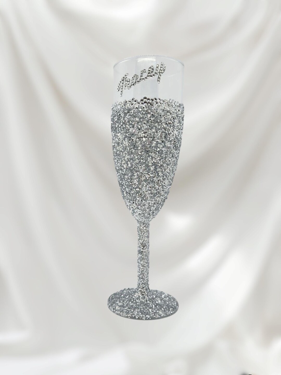 BEJEWELUXE PROSECCO GLASS Extra Glitter Prosecco Glass With Clear ...