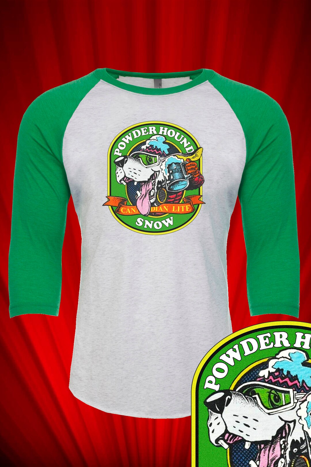 Powder Hound Canadian Beer Retro 80s T-SHIRT FREE Ship USA Ski - Etsy