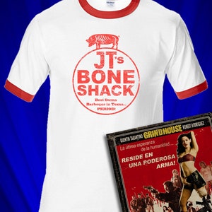 Jts Bone Shack Texas Bbq Distressed Retro Ringer T-SHIRT FREE Ship USA ...