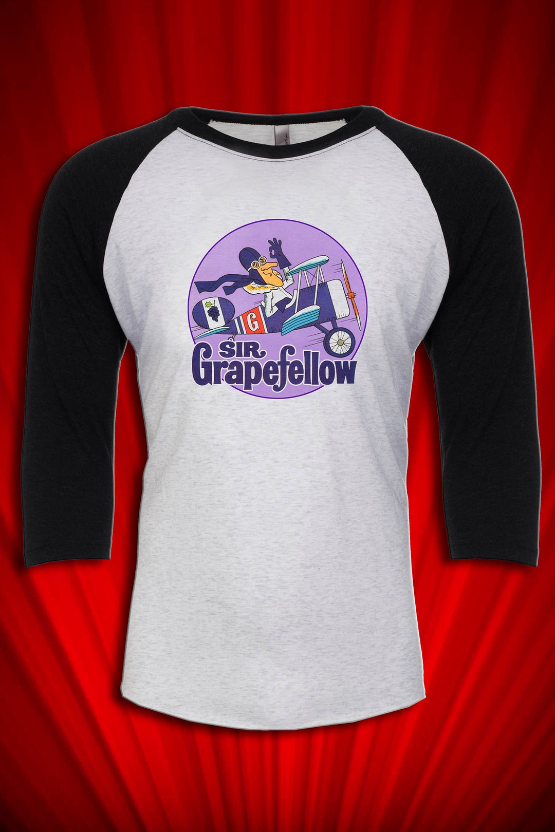 Sir Grape Fellow Cereal Retro Raglan Jersey T-SHIRT FREE Ship - Etsy