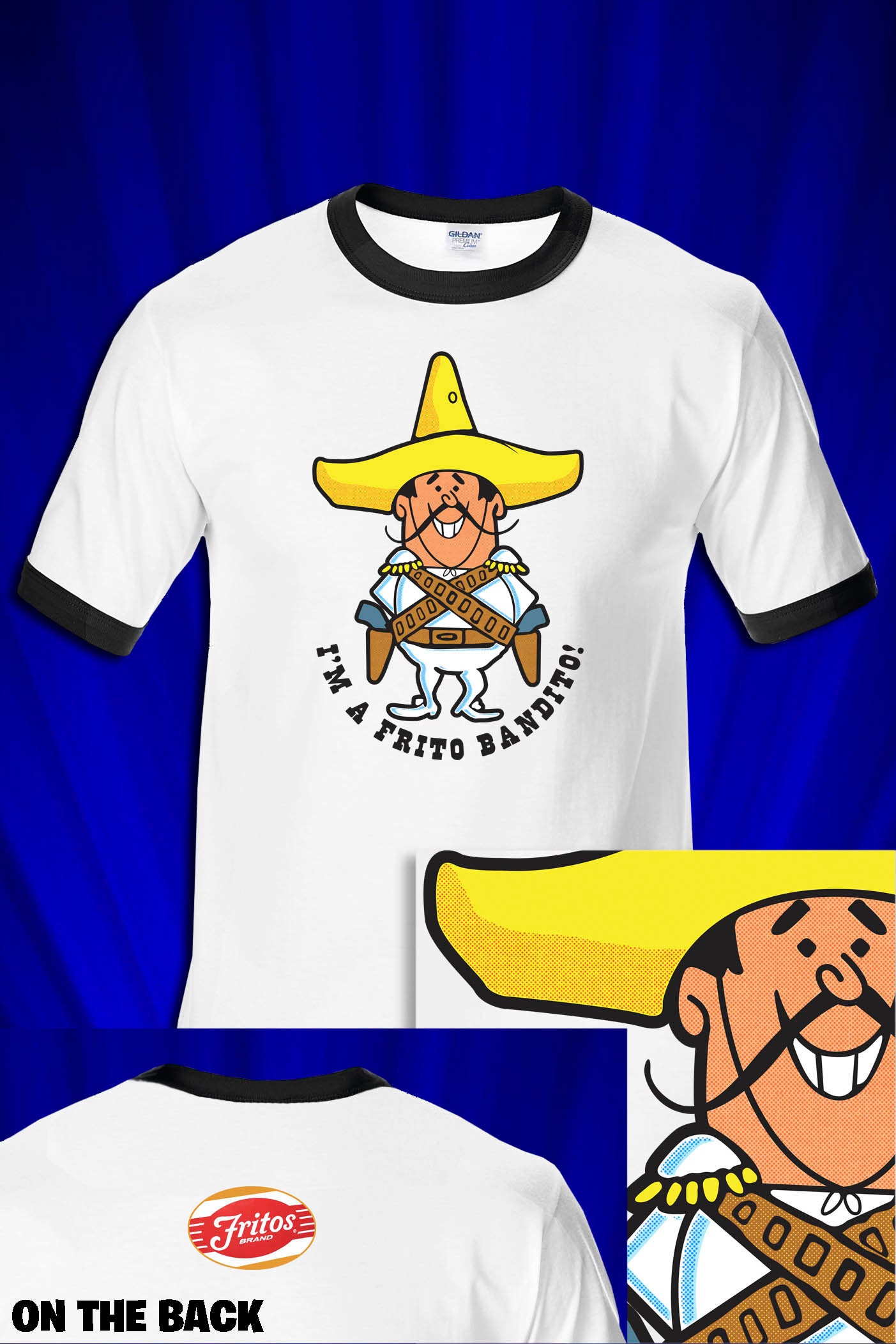 Frito Bandito 1970s Retro RINGER T-shirt FREE S&H USA Saturday Morning ...