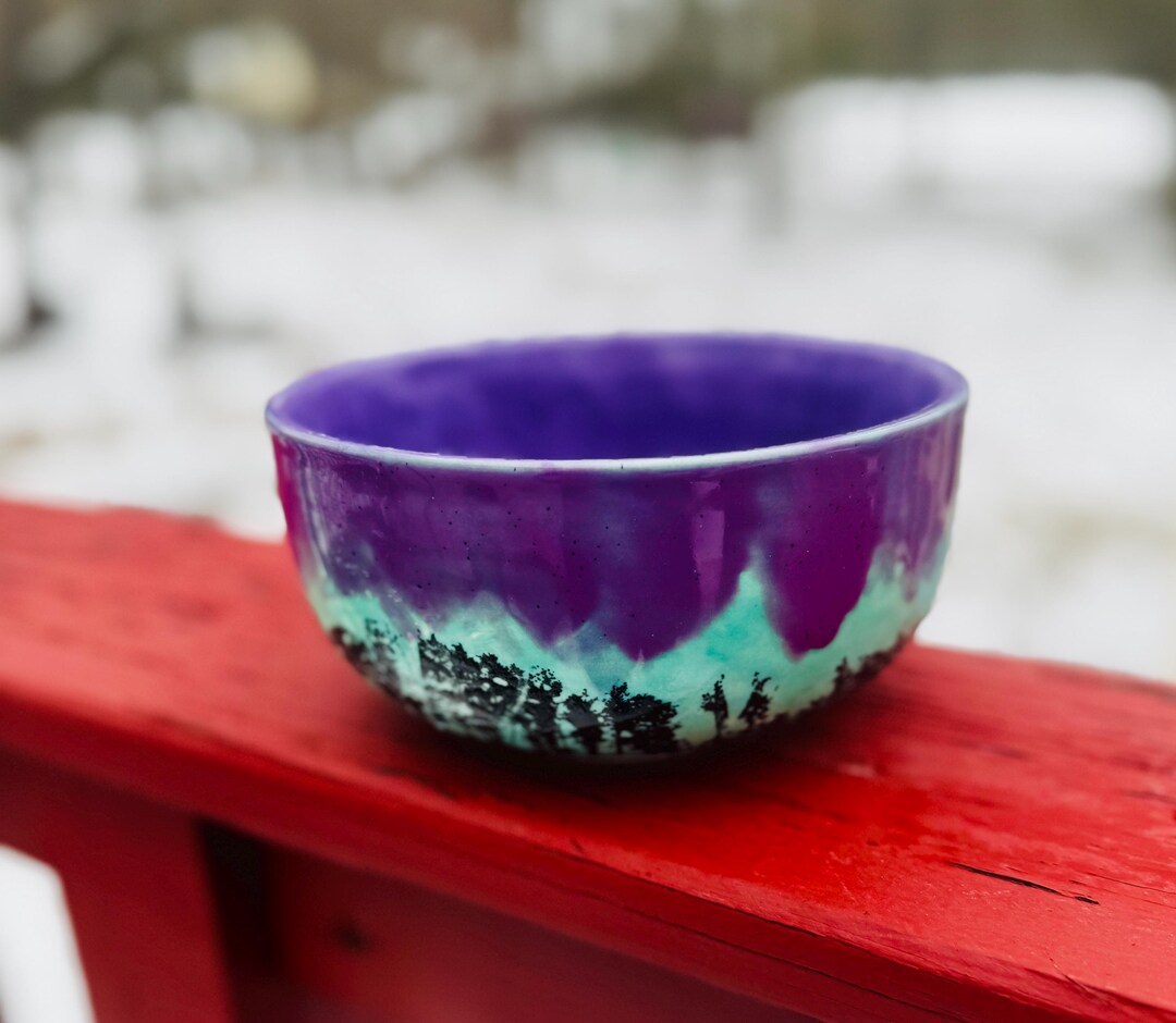 Northern Lights Bowl, Cereal Bowl, 6x3 Inch Hand Glazed Bowl, Wisteria ...
